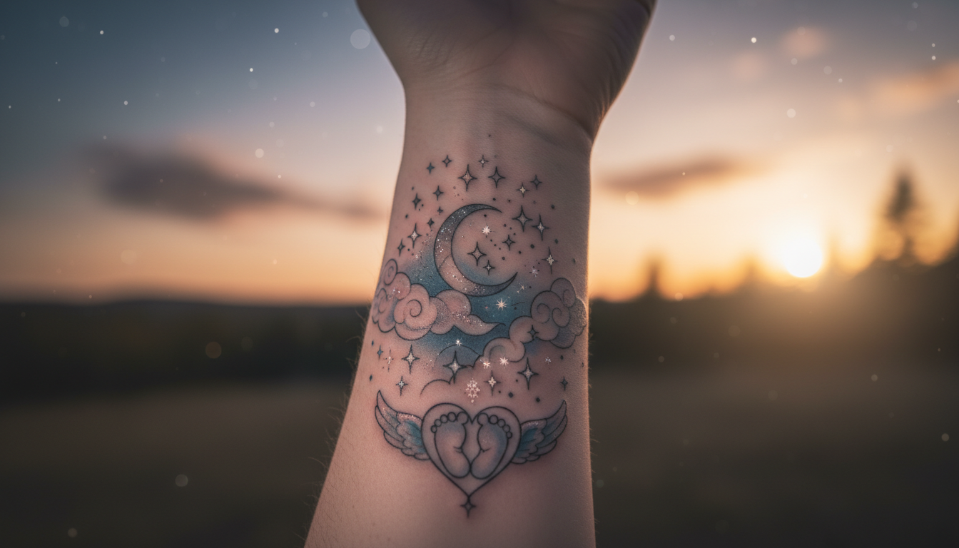 Wunderschöne Vorlage Sternenkind Tattoo Ebenbild